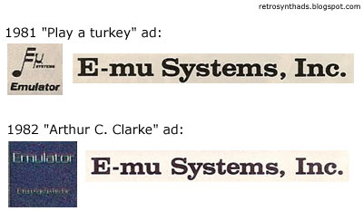 Retro Synth Ads: E-mu Emulator "E-mu Systems of Japan" ad, Keyboard 1983
