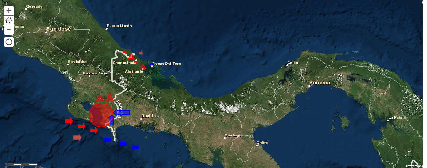 Wmapas Mapas Web/Web Mapping: Mapa de la guerra de Coto: Panamá - Costa ...