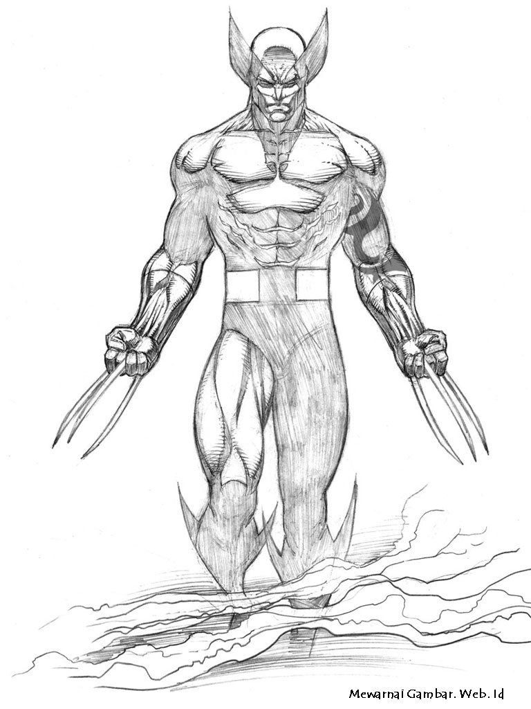 Mewarnai Gambar Wolverine | Mewarnai Gambar