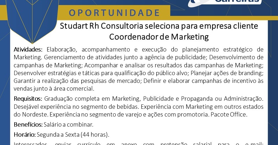 Fanor Carreiras: COORDENADOR DE MARKETING