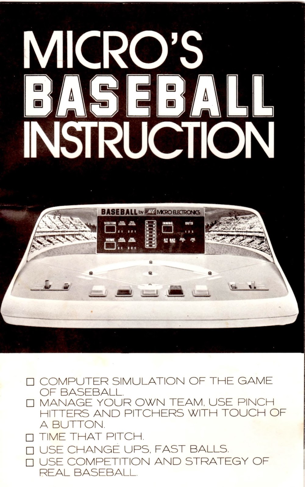 Electronic Baseball : Micro Electronics - Baseball (5 button version)