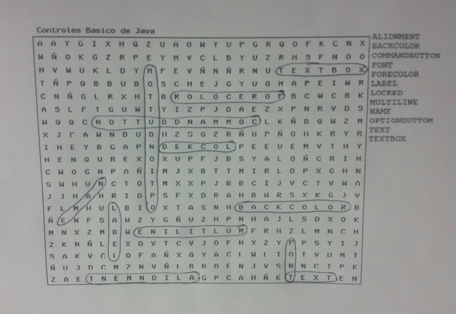 Desarrollo De Software Utilizando Programacion Orientada A Objetos 3°A SASR: Sopa de Letras de ...