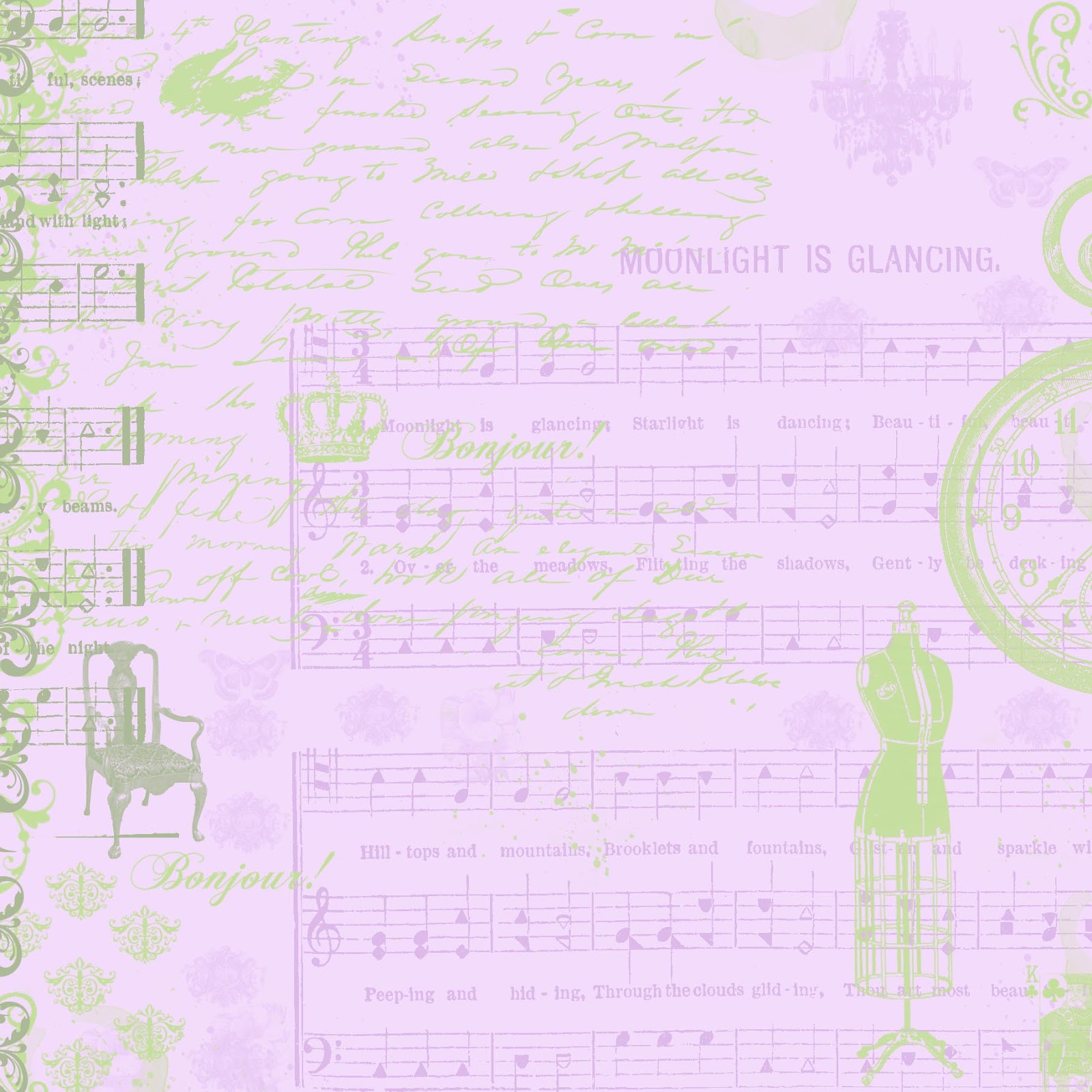 **FREE ViNTaGE DiGiTaL STaMPS**: Free Digital Scrapbook Paper - Green ...