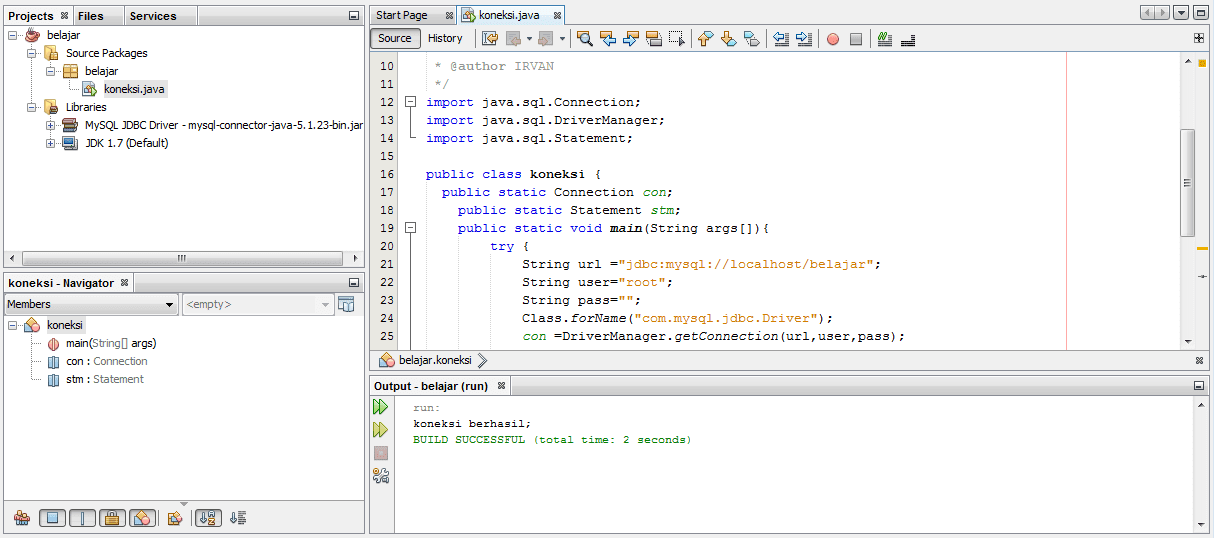Menghubungkan Java dengan Database MySQL pada Netbeans