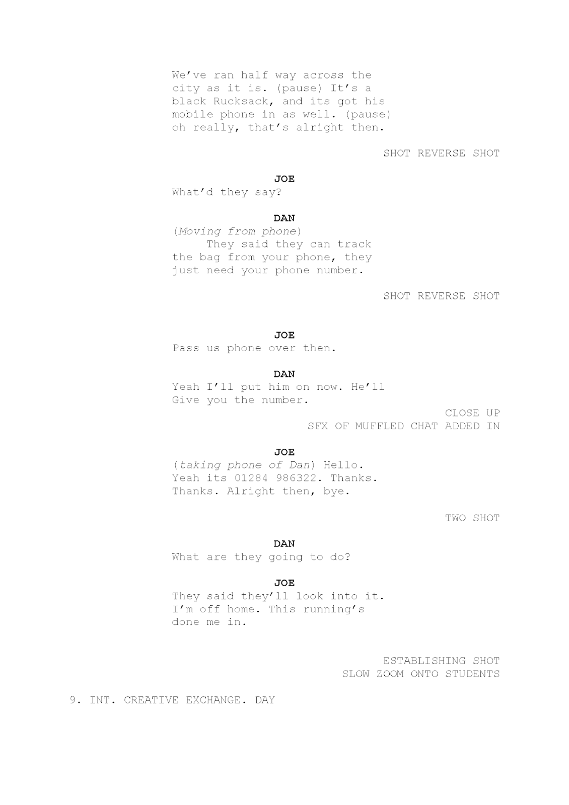 Unit 11 - Script writing for media products