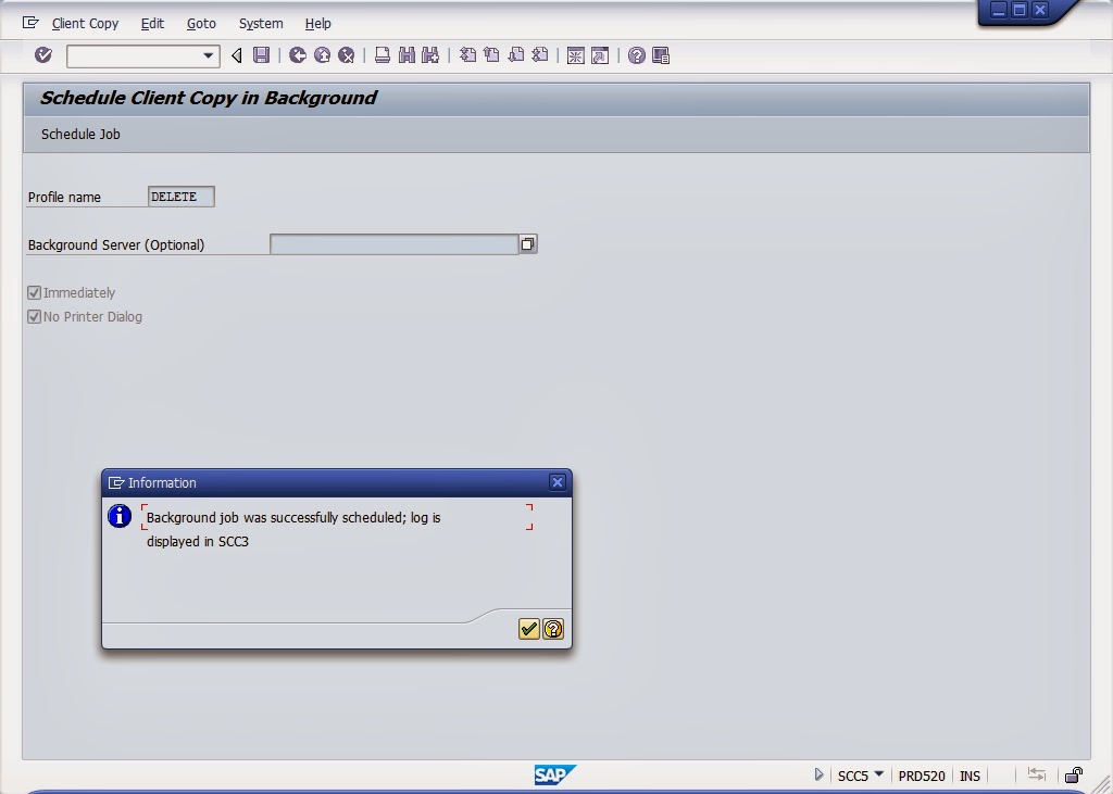 2. Monitor the process from tcode SCC3