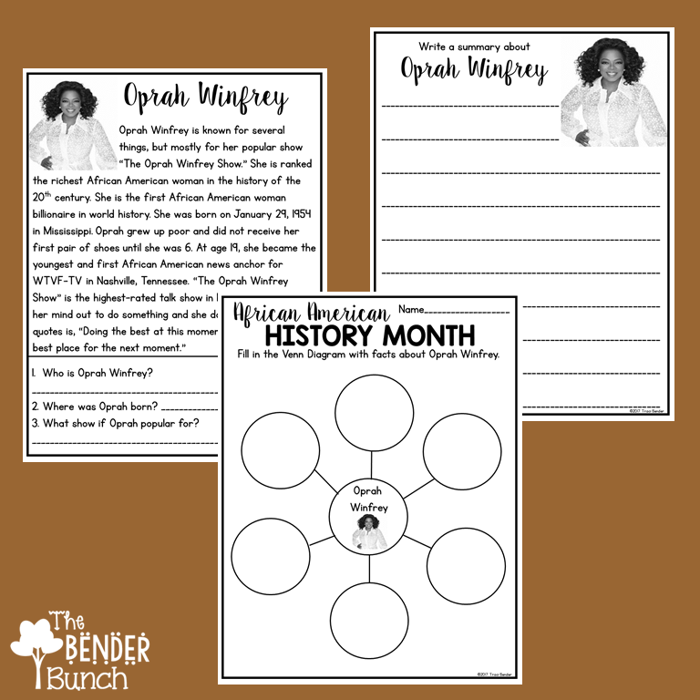 The Bender Bunch: Modern Day African American History Month Unit