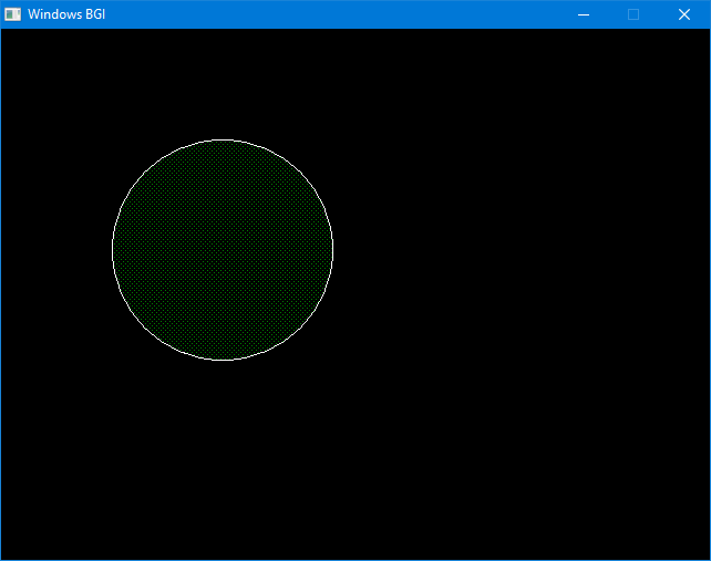 Draw a fill color in circle using C Graphics