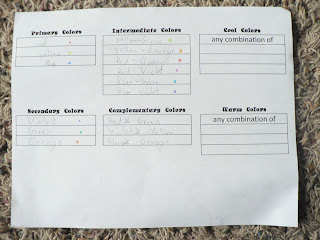 Schooling At Home Happenings: Warm and Cool Colors