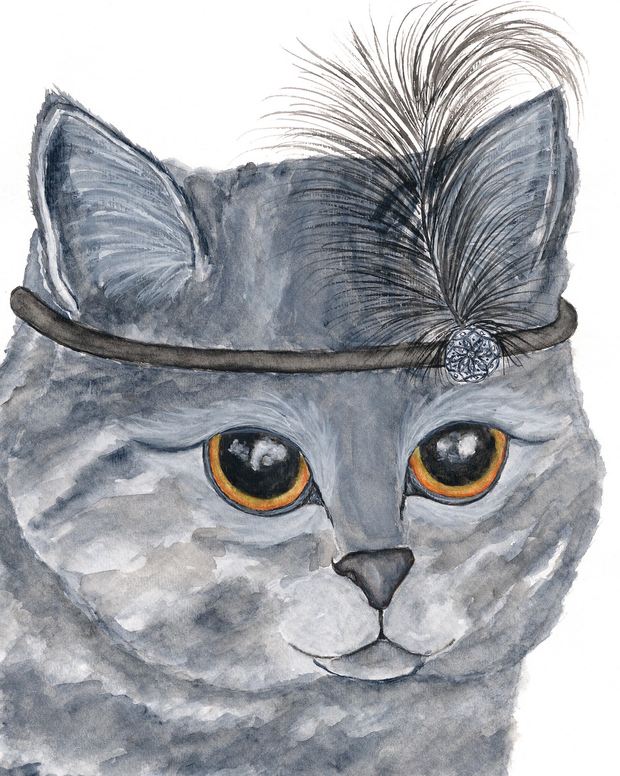 Thimble Sparrow: Flapper cat speed painting