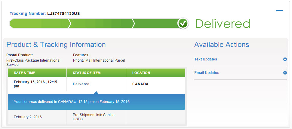 Hello USA: usps arrived at hub