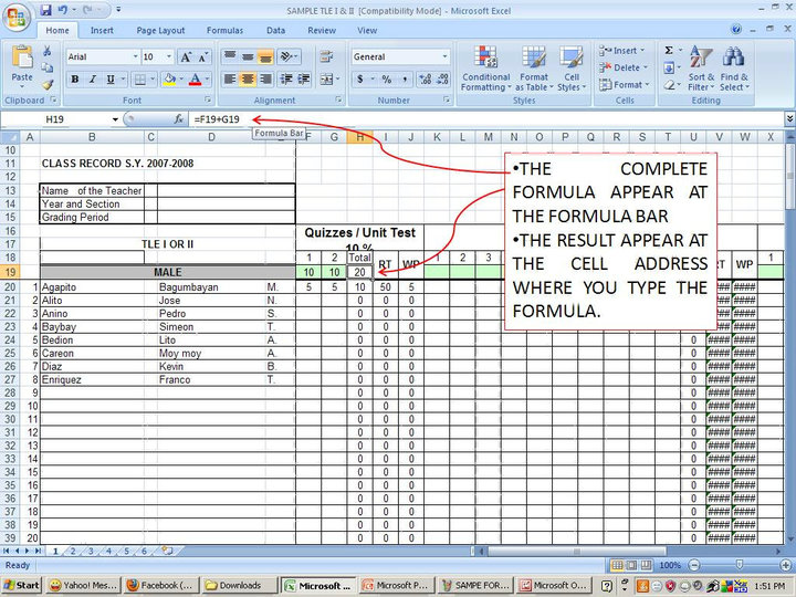 Sir Sherwin's Computer Tutorial: Grading Sheet for teachers