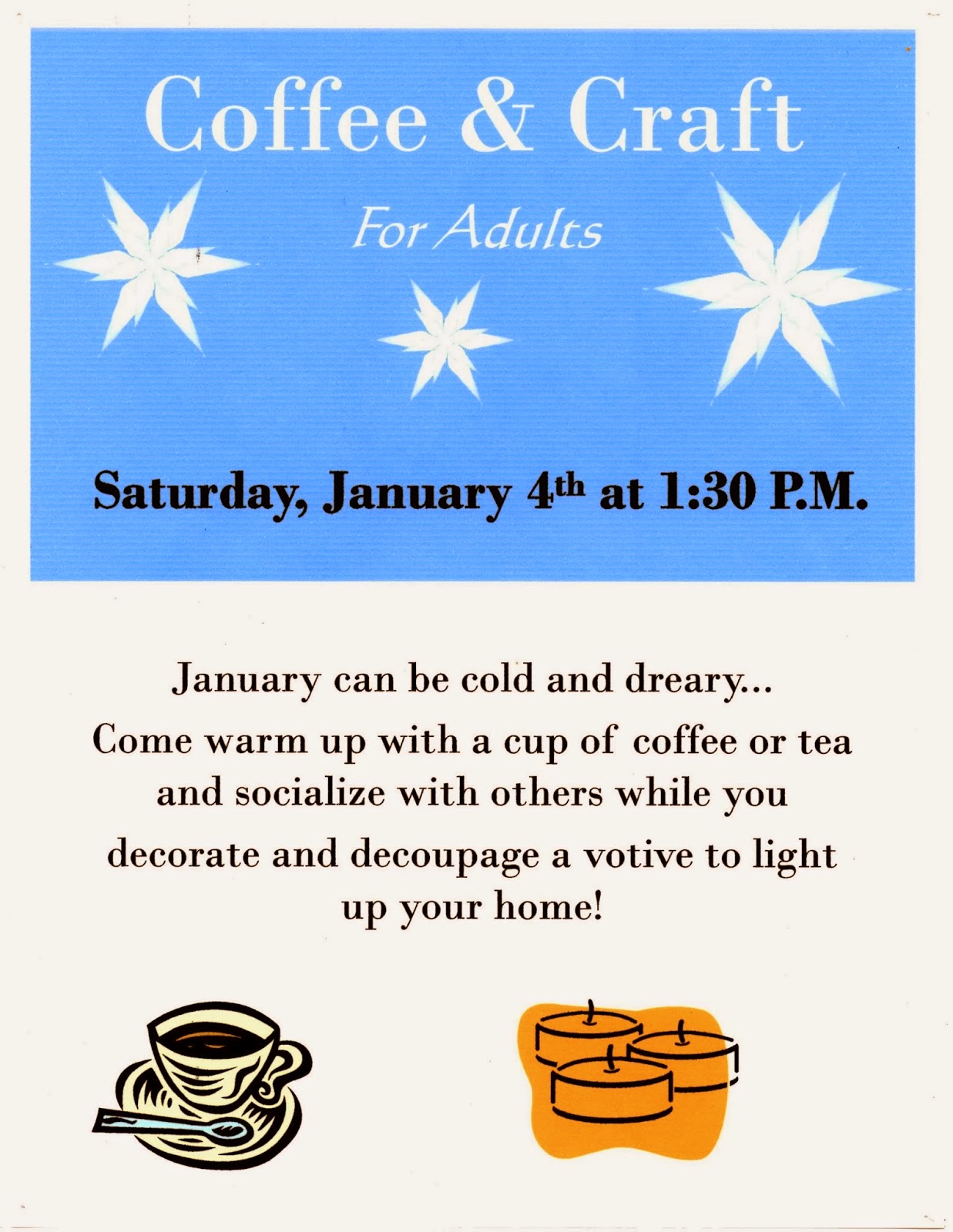 Franklin Matters: Franklin Library: Coffee and craft for adults