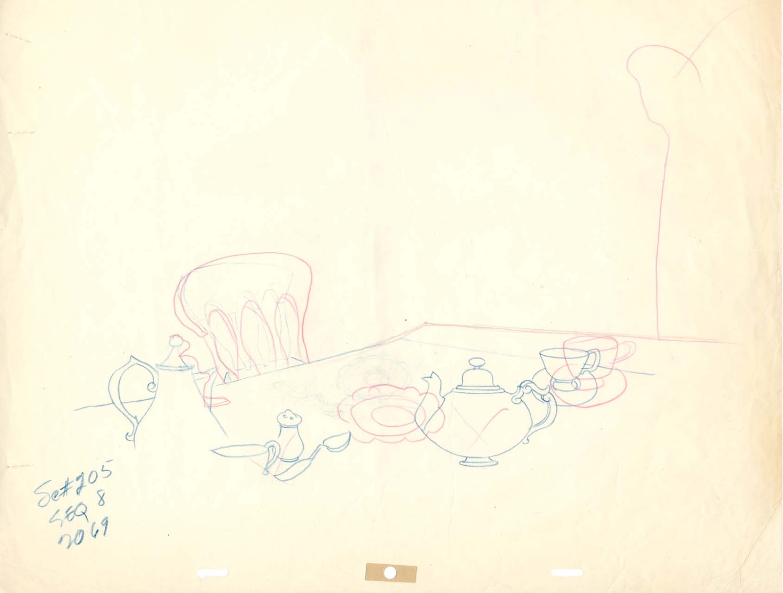 Vintage Disney Alice in Wonderland: Rotoscope Background Layout Drawing ...