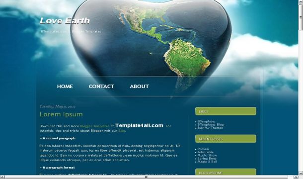 Free Blogger Field Green Nature Web2.0 Template