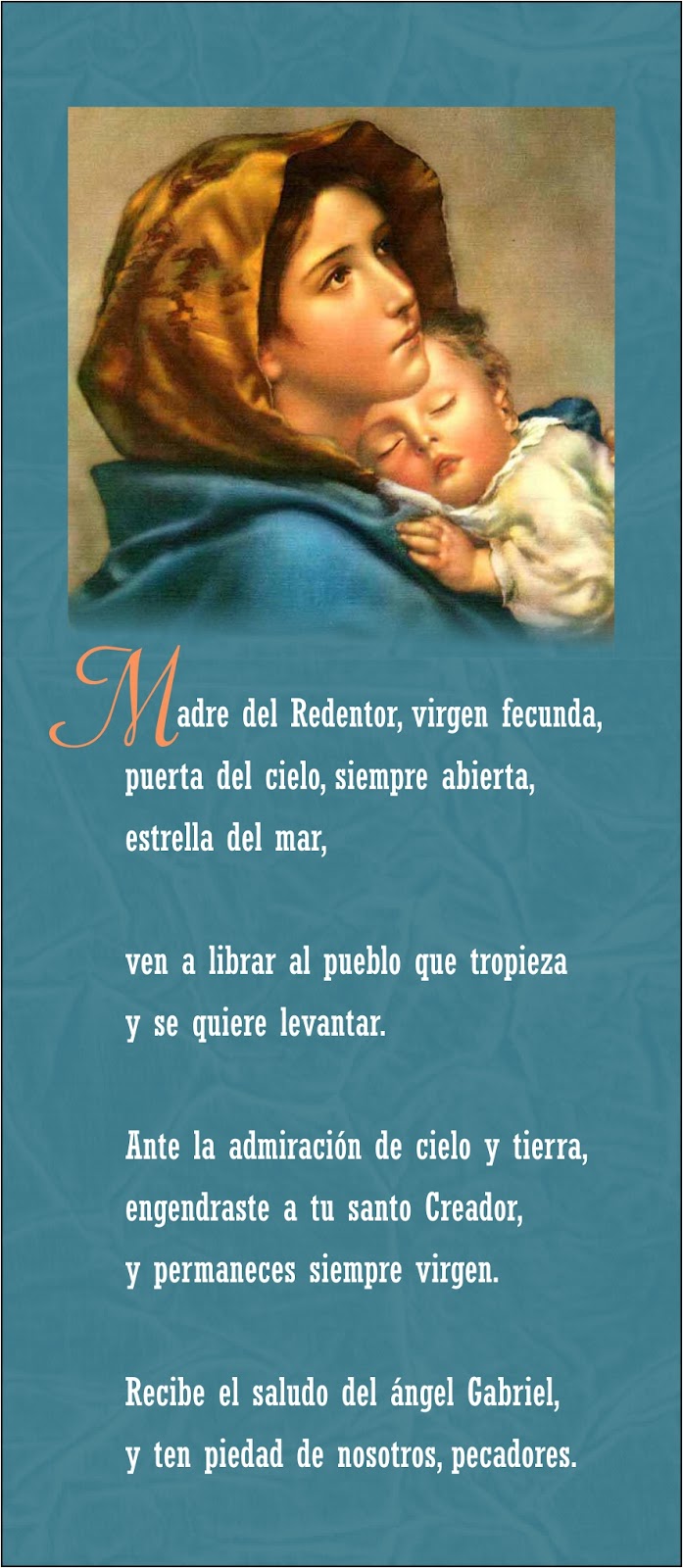 TARJETAS Y ORACIONES CATOLICAS: VIRGEN FECUNDA