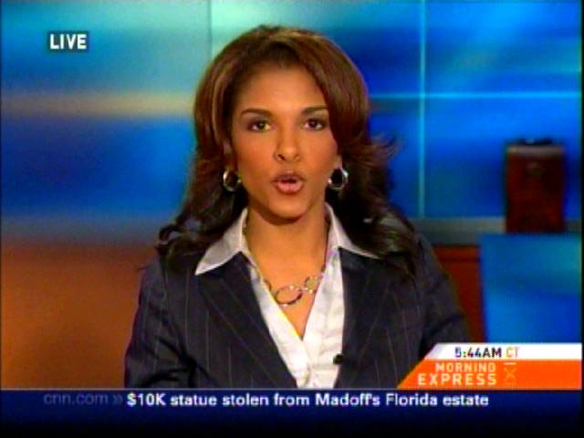Ladies in Satin Blouses: richelle carey - cream satin blouse under suit