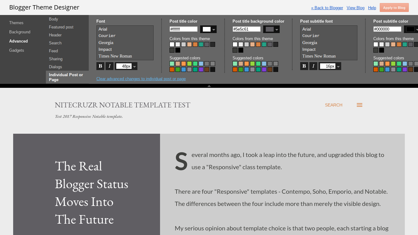 The "Notable" Theme - Title Formatting Improvement
