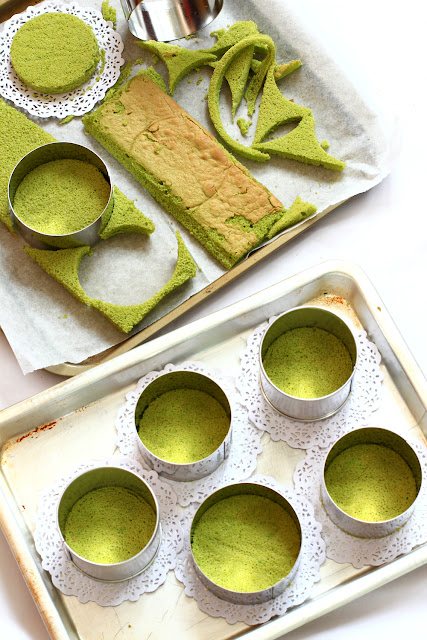 Triple matcha mousse cake