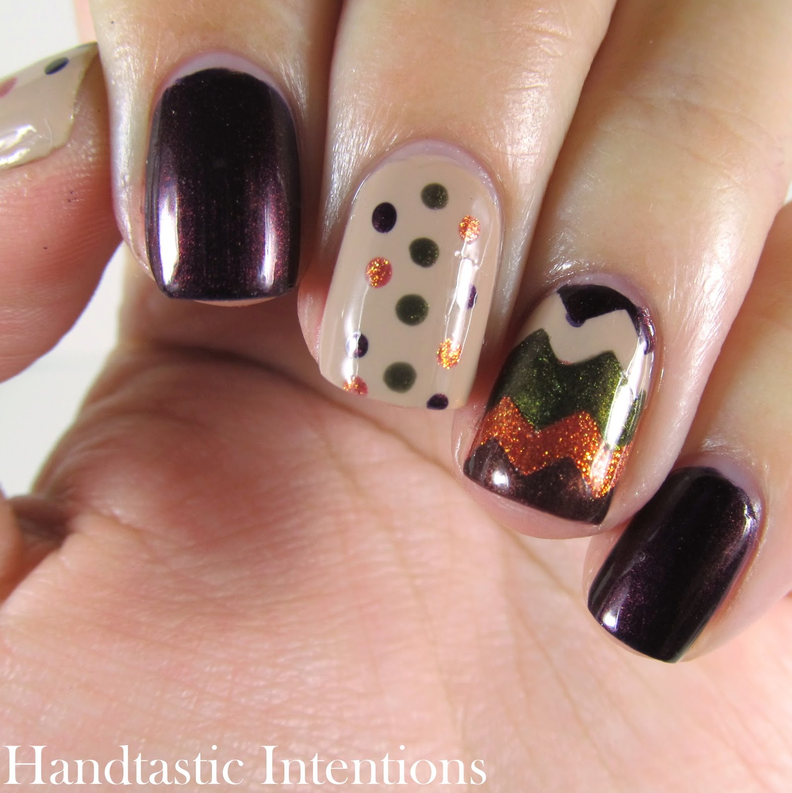 Handtastic Intentions: Fall Chevron Nail Art