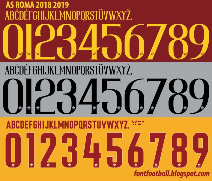 FONT FOOTBALL: Font Vector AS Roma 2018 2019 kit