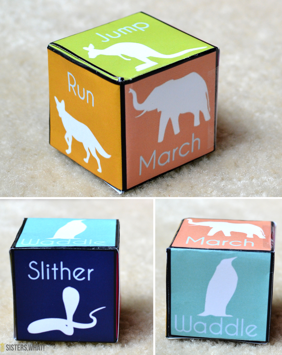 Printable Dice - Animal Movement - Sisters, What!