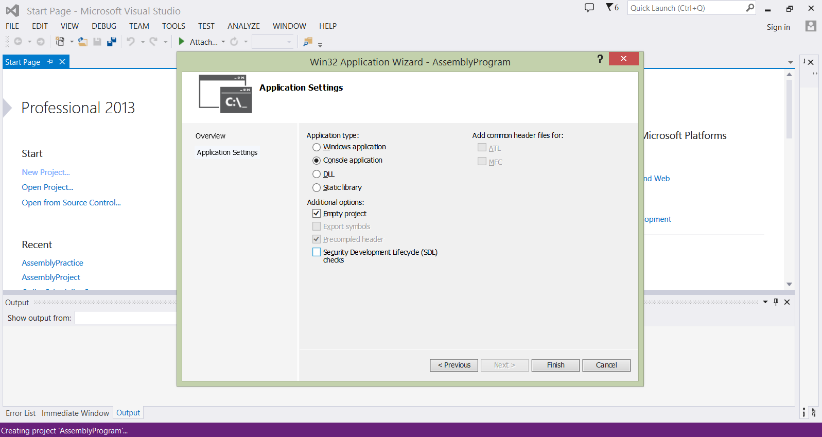 Run your first program in Assembly Language using Visual Studio