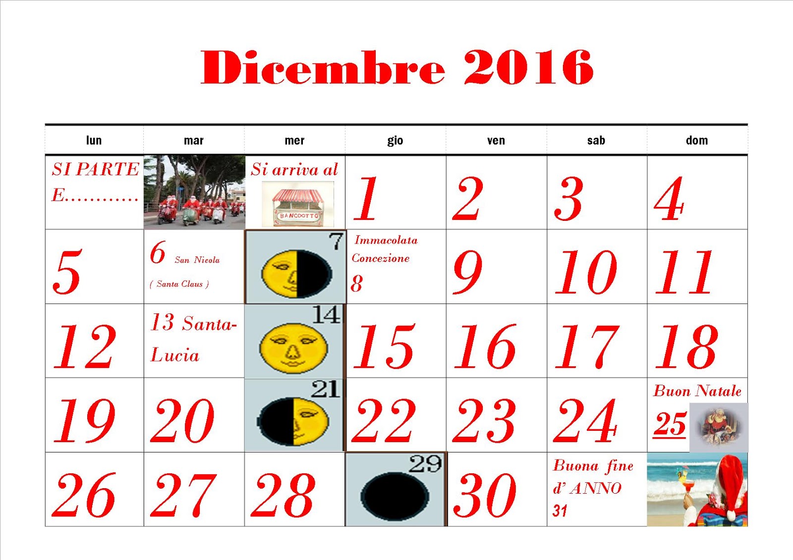 bancootto: CALENDARIO DICEMBRE 2016