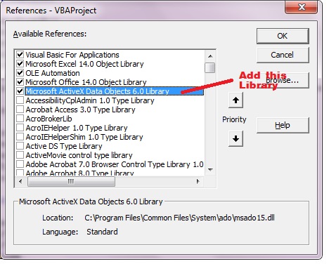 Excel VBA Sample Code: ActiveX Data Objects (ADO)