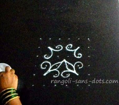 Rangoli designs with dots - 6 dots