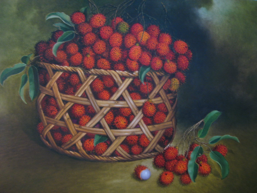 Lukisan Indonesian Fruit Rambutan | semarang regency painting