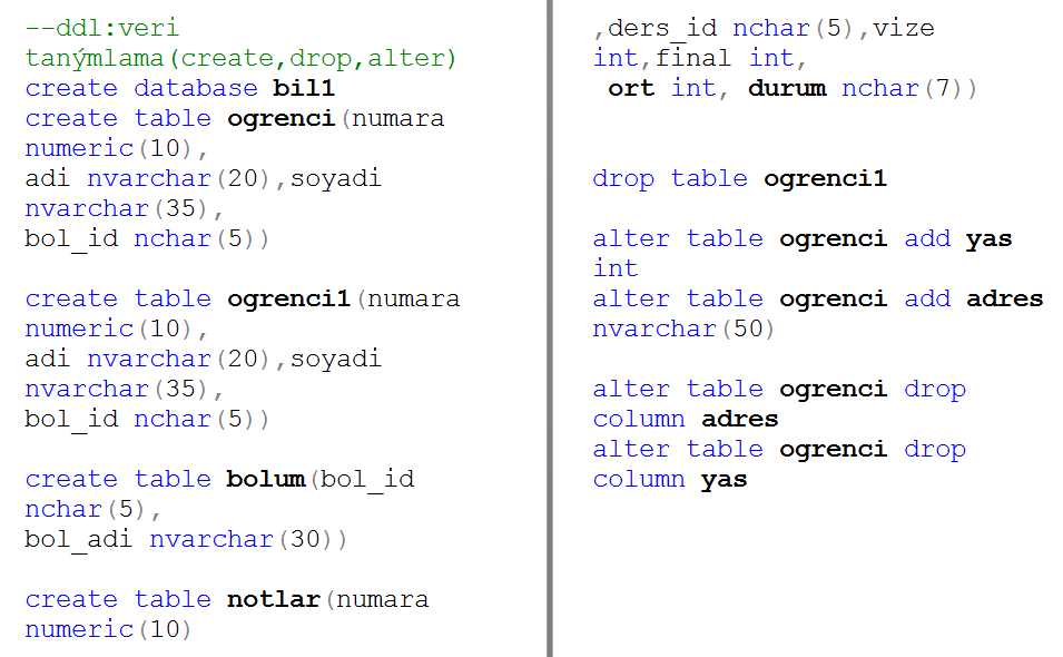 İbrahim KARAMAN: veri tabanı-1