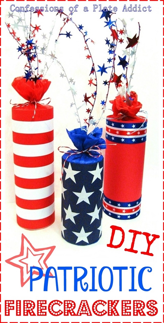 CONFESSIONS OF A PLATE ADDICT: DIY Patriotic Firecracker Decor