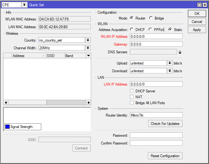 Belajar Mikrotik Bersama: Setting Mikrotik Wireless Router dengan Quick Set
