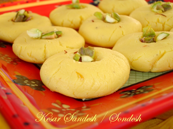 Veggie Platter: Kesar Sandesh / Sondesh