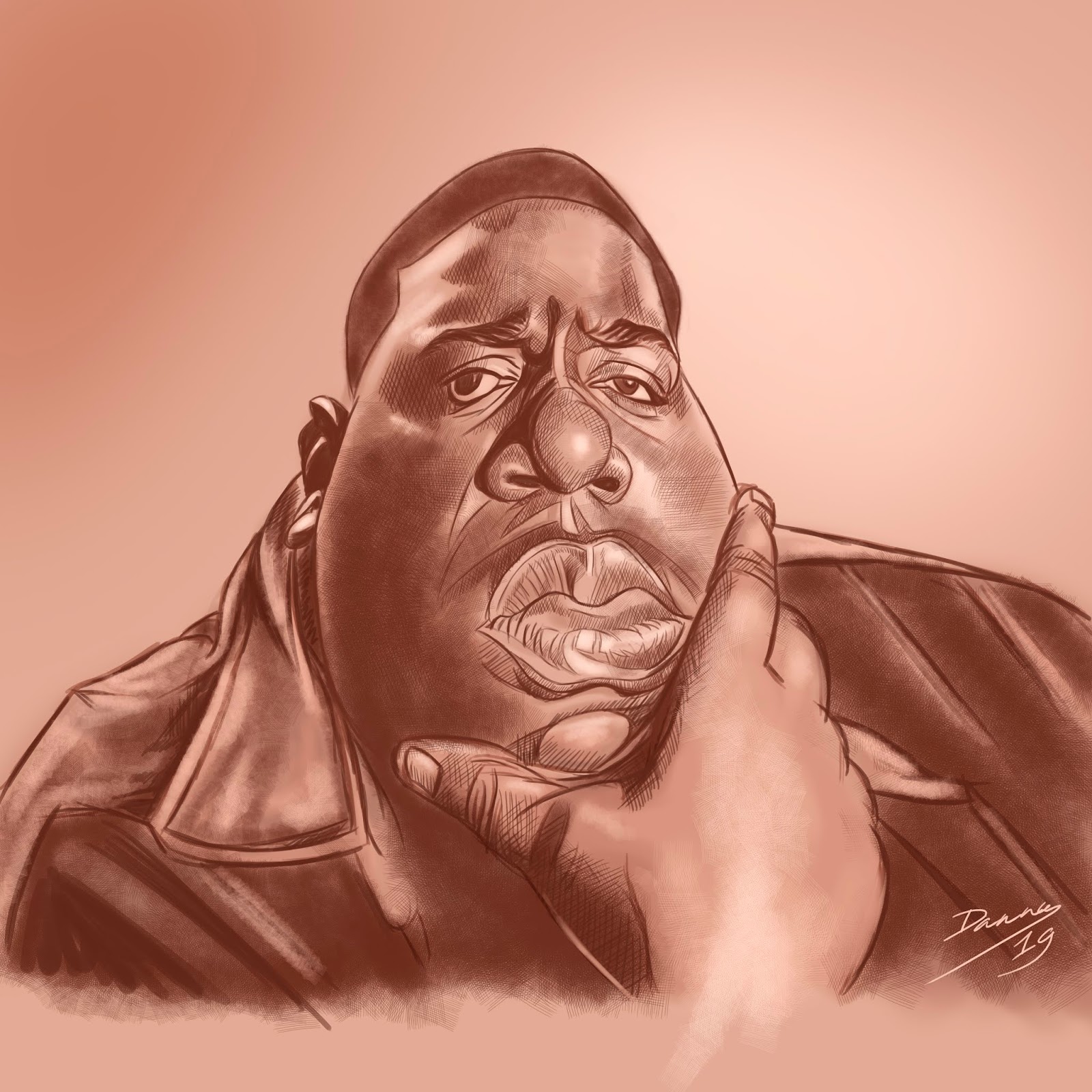 Danny's Illustrations: The Notorious B.I.G. Caricature