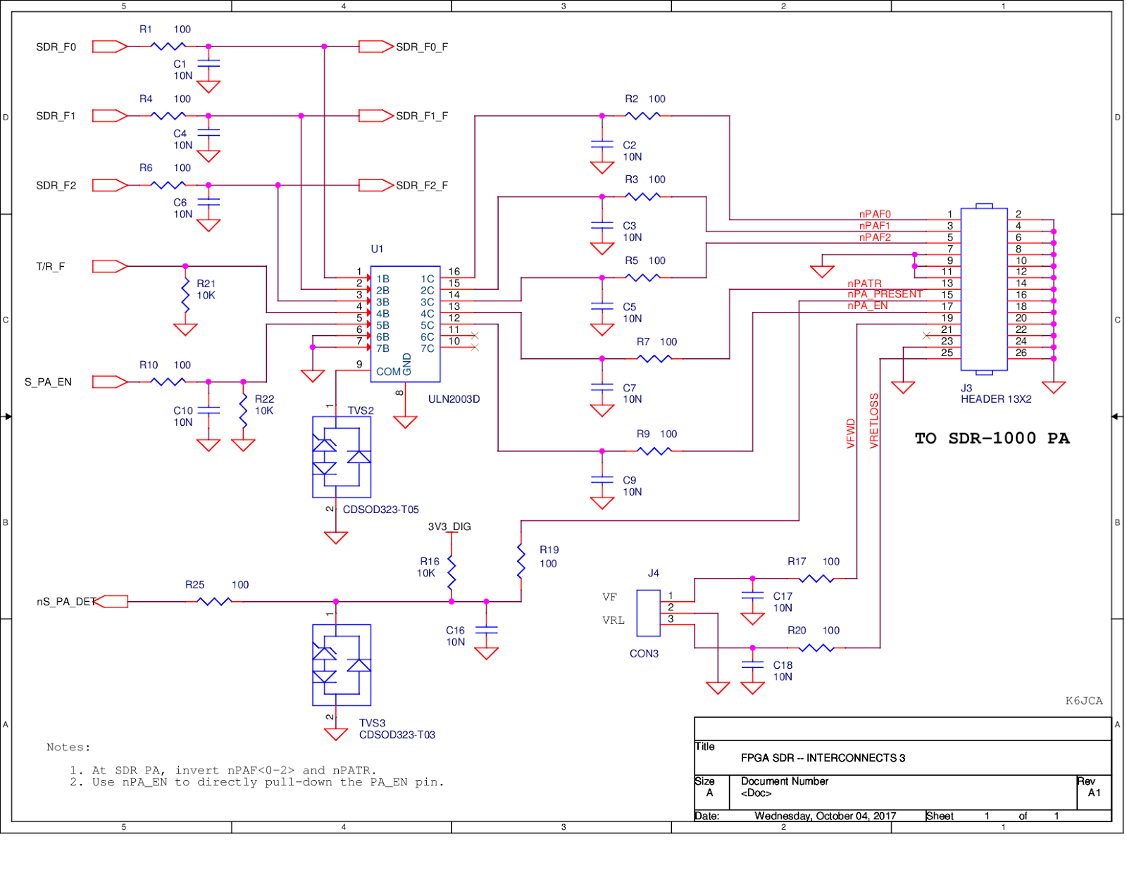 K6JCA: An FPGA SDR HF Transceiver, Part 6 -- Schematics, Main Board