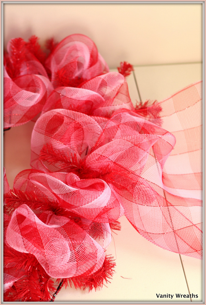 Vanity Wreaths: Make A Heart-Shaped Mesh Wreath for Valentines Day
