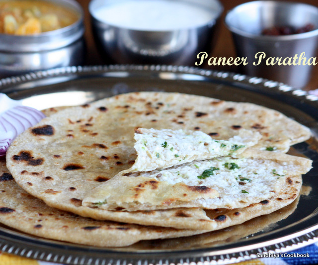Sandhiya's Cookbook: Paneer Paratha | Cottage Cheese Paratha | Paratha ...