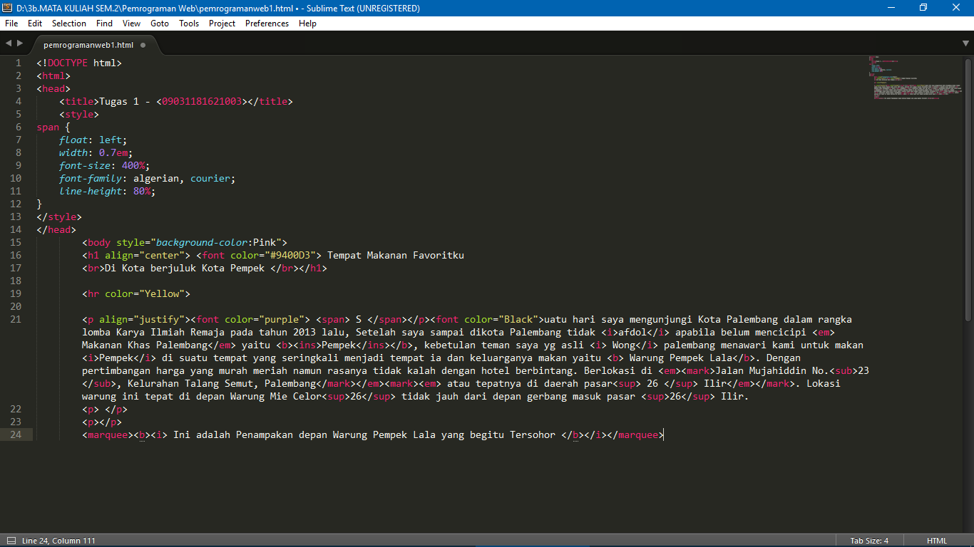 Welcome to my blog. I hope you enjoy your stay. :): Mari Belajar HTML ...