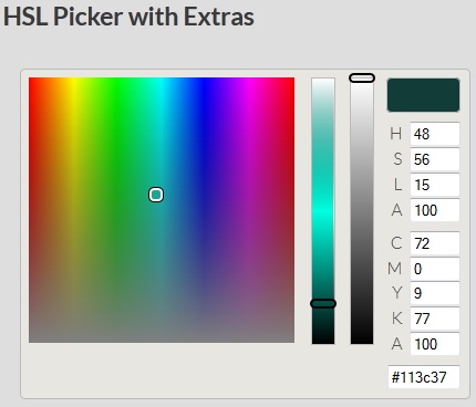 Technology World: A Truly Scaleable RGB, HEX, HSL & CMYK Color Picker