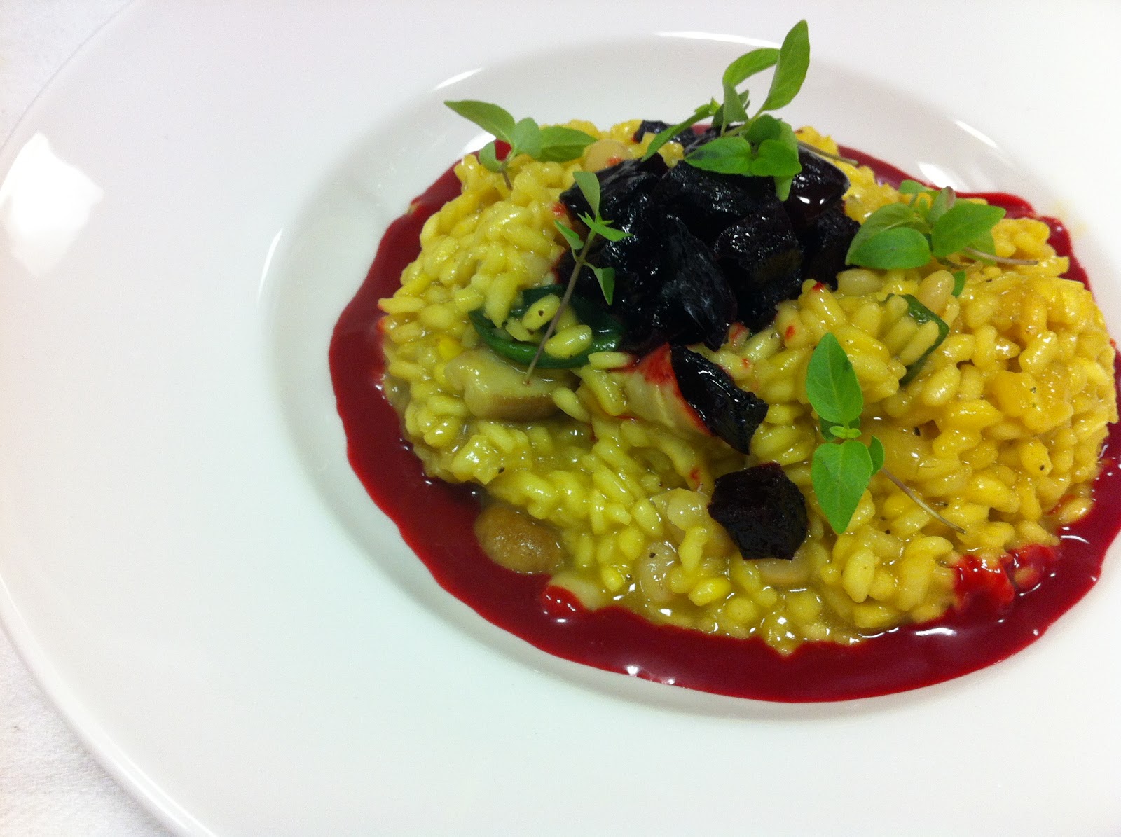 behind the frying pan: Saffron and confit beetroot risotto with ...