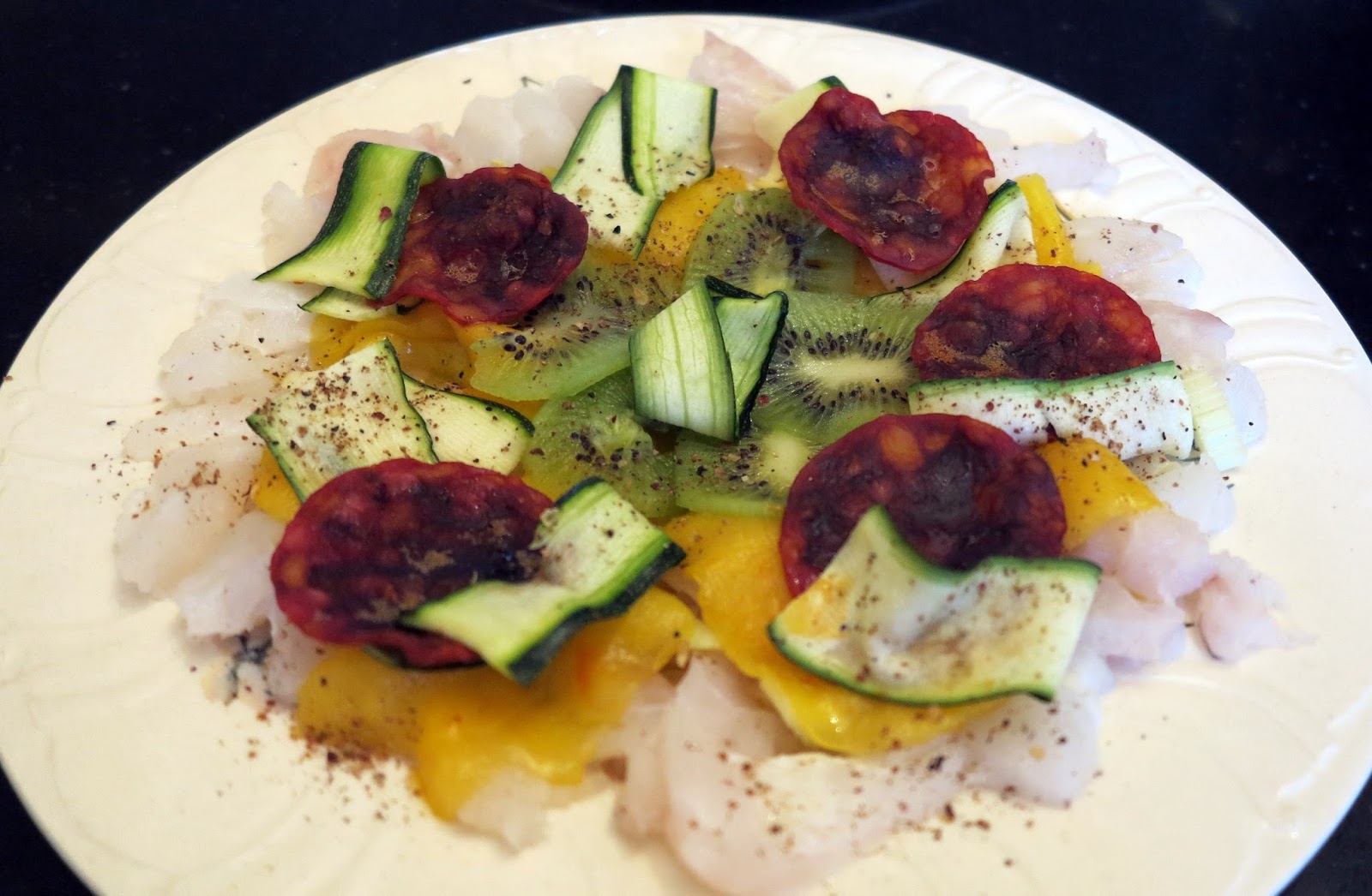 Ambiances et Gourmandises de MJ: Carpaccio de cabillaud acidulé