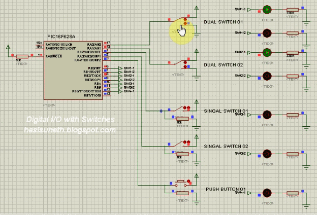 Future Dreams: MikroC Tutorial - Digital I/O [Input][Switches]