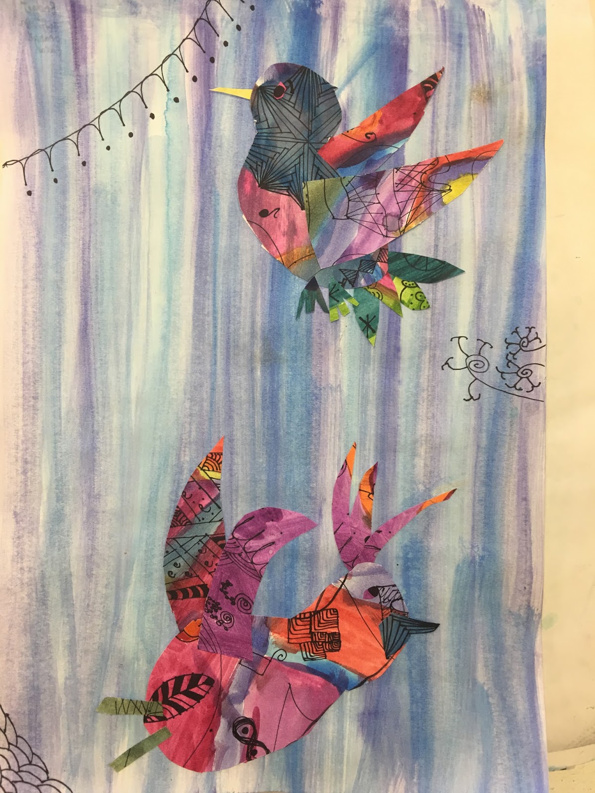 Art Room Blog: 4th Grade Collaborative Bird Project...