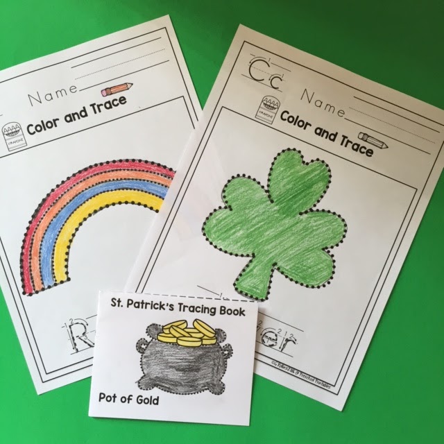 Saint Patrick's Day Tracing Pictures "No Prep" ~ Preschool Printables