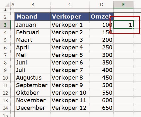 ExcelXL.nl: Excel - Invoegen van lege rijen in een tabel