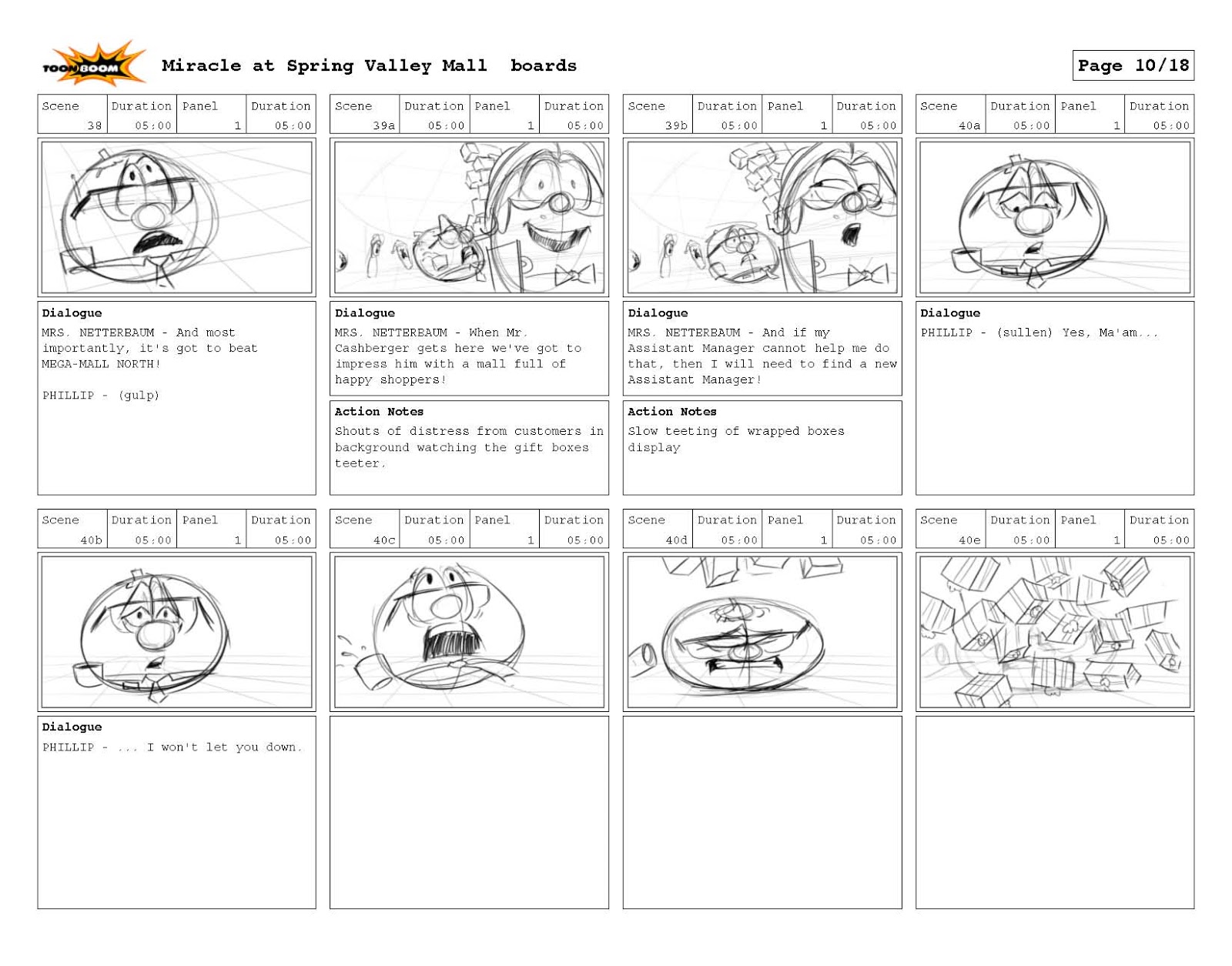 Lincoln Adams Storyboard Art: Veggie Tales - Miracle at Spring Valley Mall