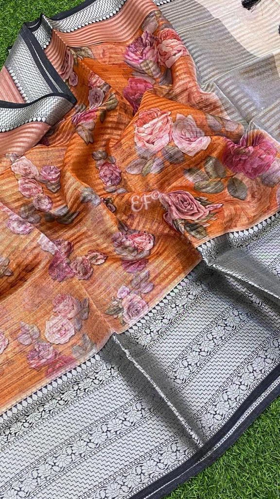 Tissue organza sarees