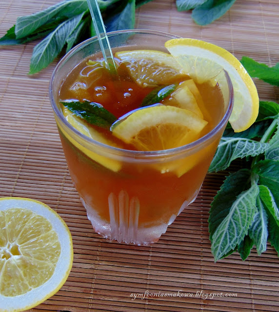 SYMFONIA SMAKOWA blog kulinarny: Domowa ice tea cytrynowo - miętowa.